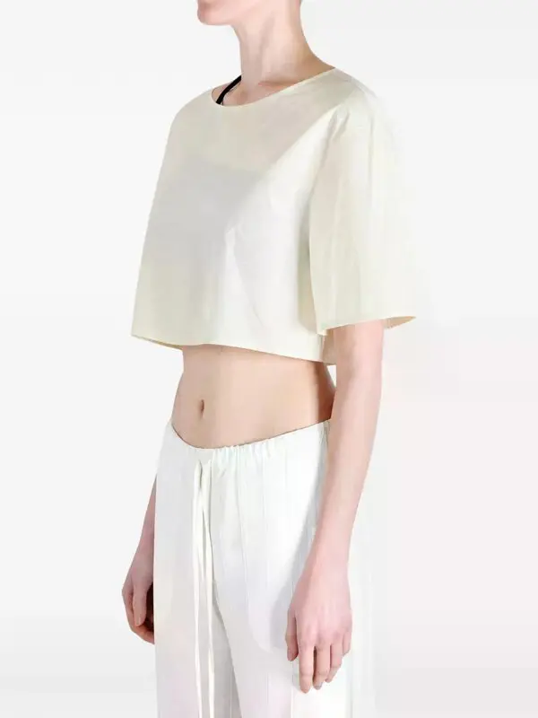 AMOMENTO Cropped Elasticated-hem Top