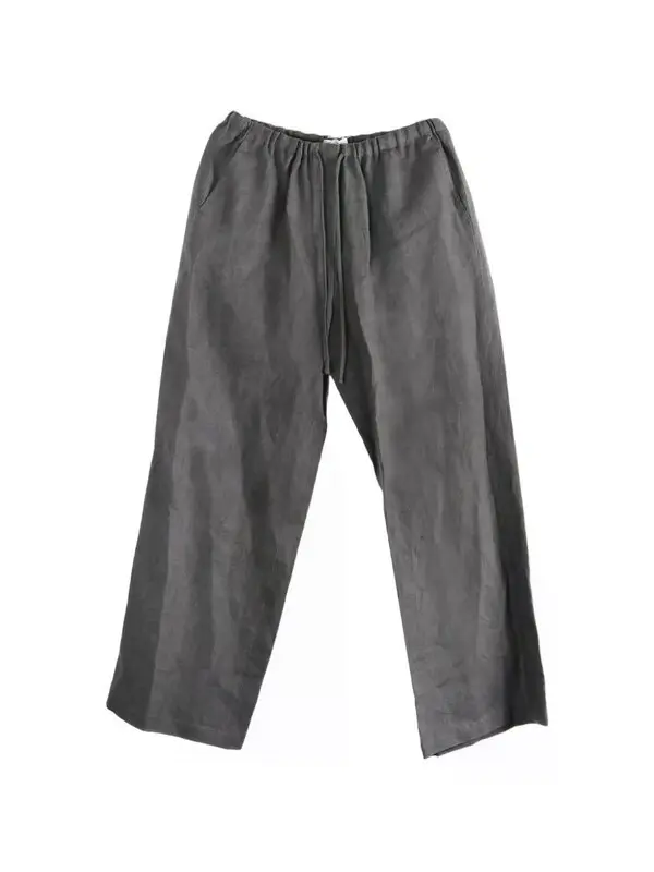 AMOMENTO Drawstring Waist Wide-leg Trousers