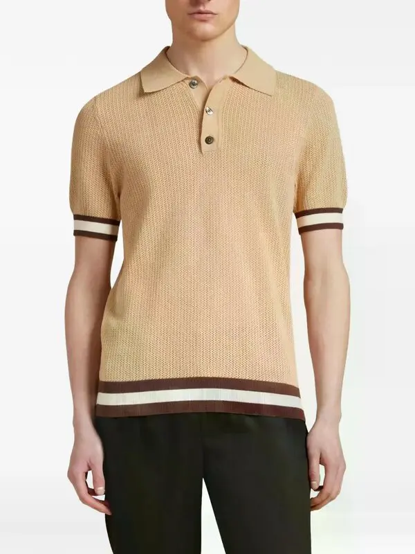 CHE Quinn Striped-trim Polo Shirt - Neutrals