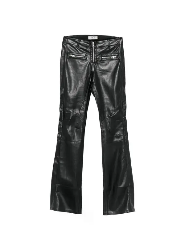 REPLAY Zip-detail Leather Trousers