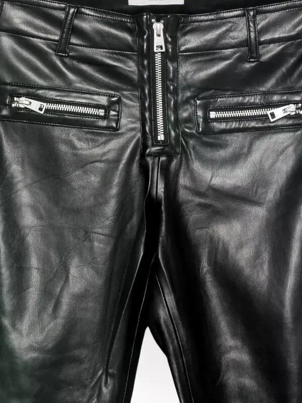 REPLAY Zip-detail Leather Trousers