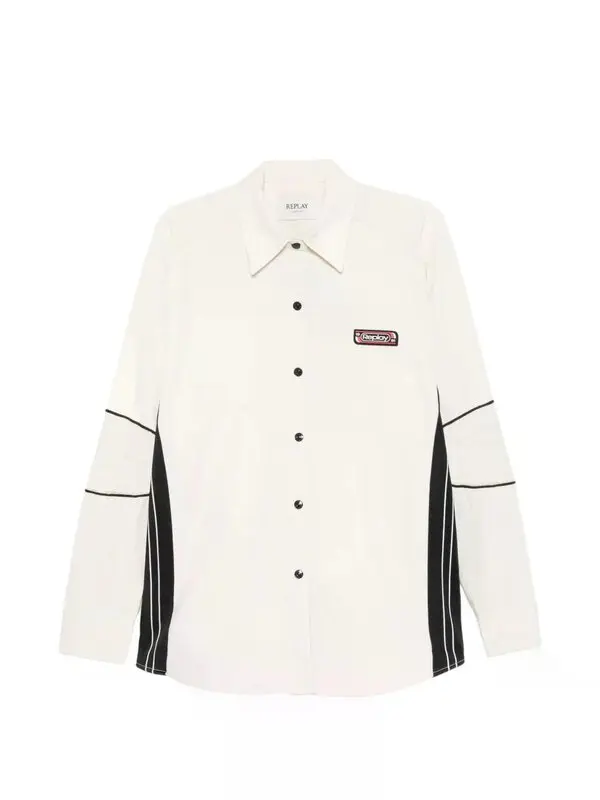 REPLAY Logo-patch Panelled Shirt