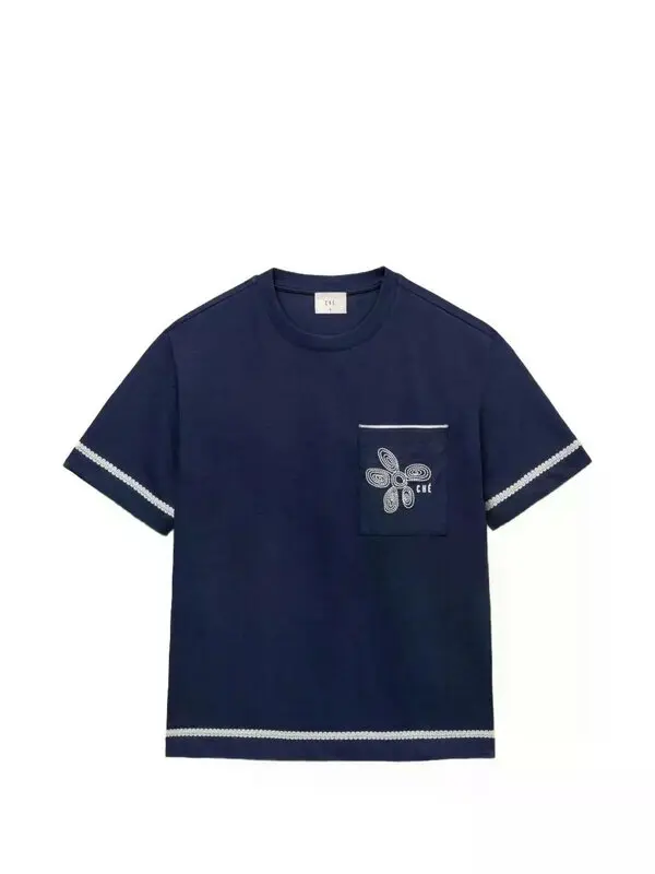 CHE Flores Embroidered-pocket T-shirt