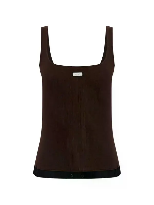 ENTIRE STUDIOS Ribbed Knit Logo Patch Top