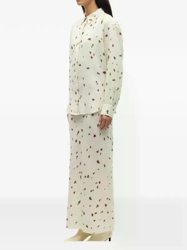 SAMSOE SAMSOE Saagneta Dot-print Linen Skirt