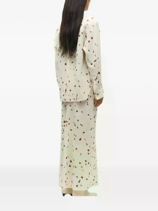 SAMSOE SAMSOE Saagneta Dot-print Linen Skirt