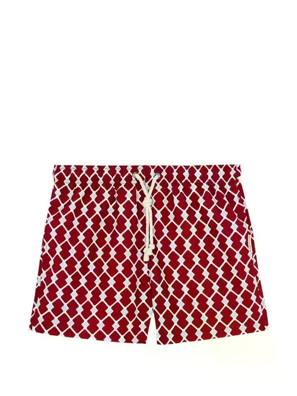 GASSA D AMANTE Portofino Graphic-print Swim Shorts - Red