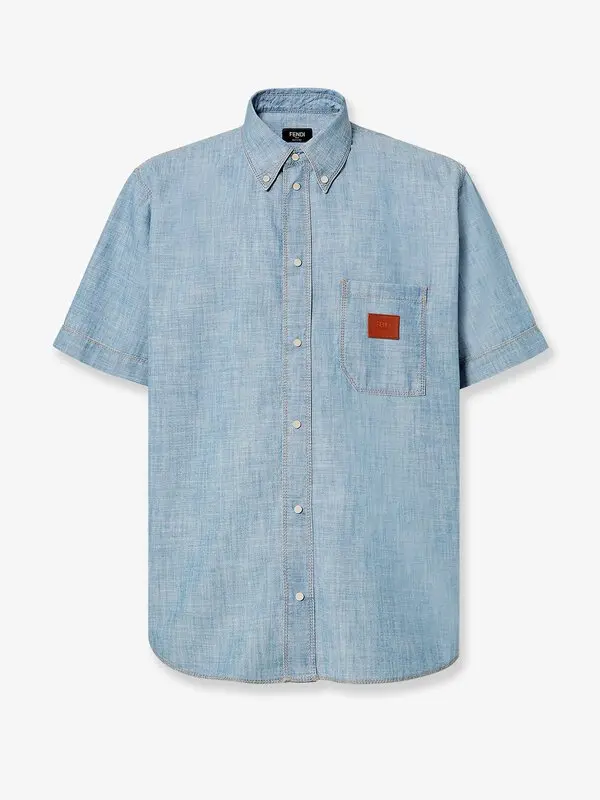 Fendi Cotton Shirt With Denim Effect - Multicolor