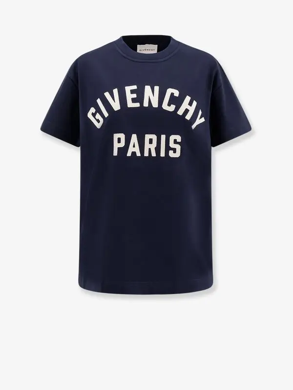 Givenchy Ribbed Crewneck Short Sleeve Cotton T-shirt - Multicolor