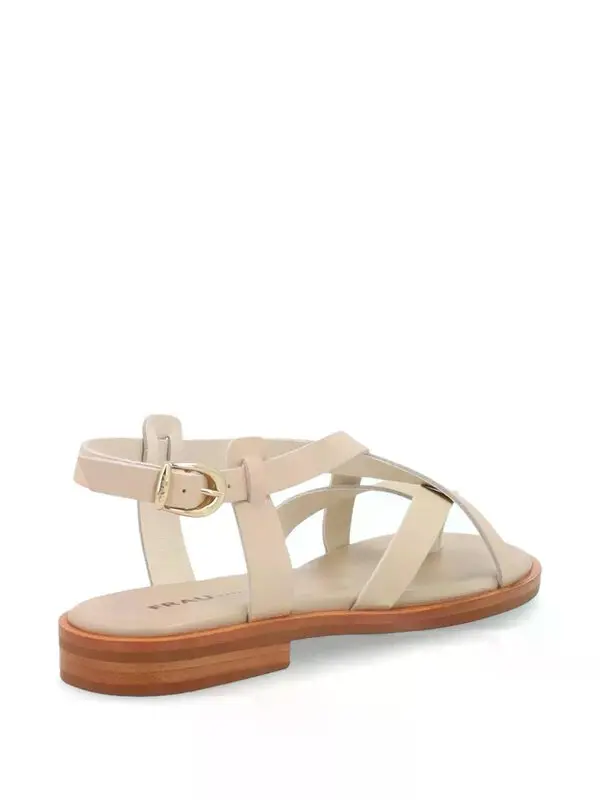 FRAU Woven Leather Strappy Sandals With Buckle Fastening - Neutrals
