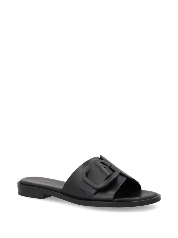 FRAU Crossover Strap Buckled Sandals - Black