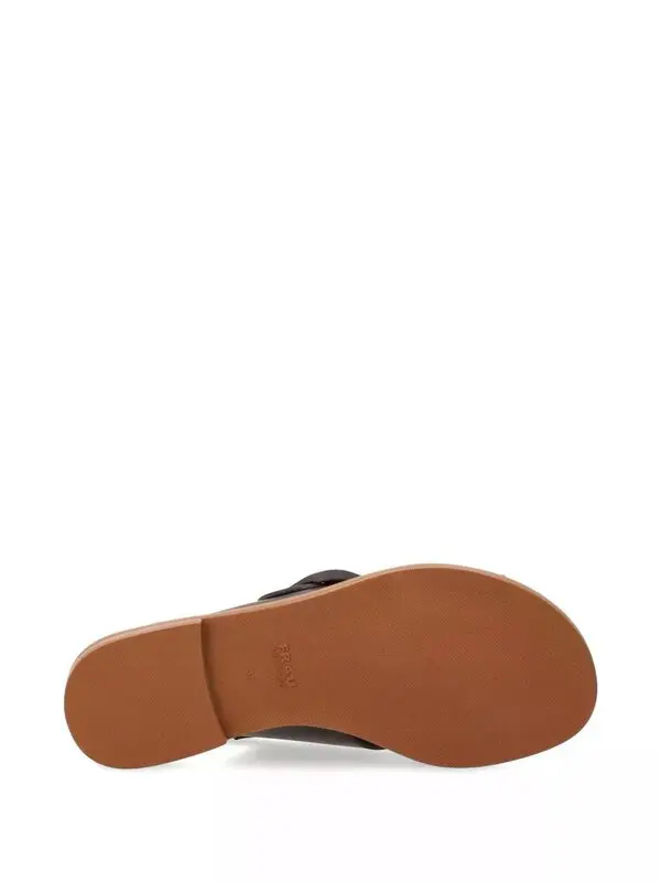FRAU Crossover Strap Buckled Slingback Sandals - Brown