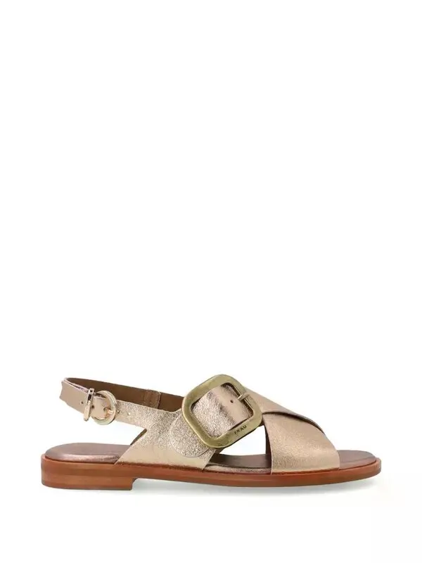 FRAU Buckled Laminated Finish Sandals - Neutrals