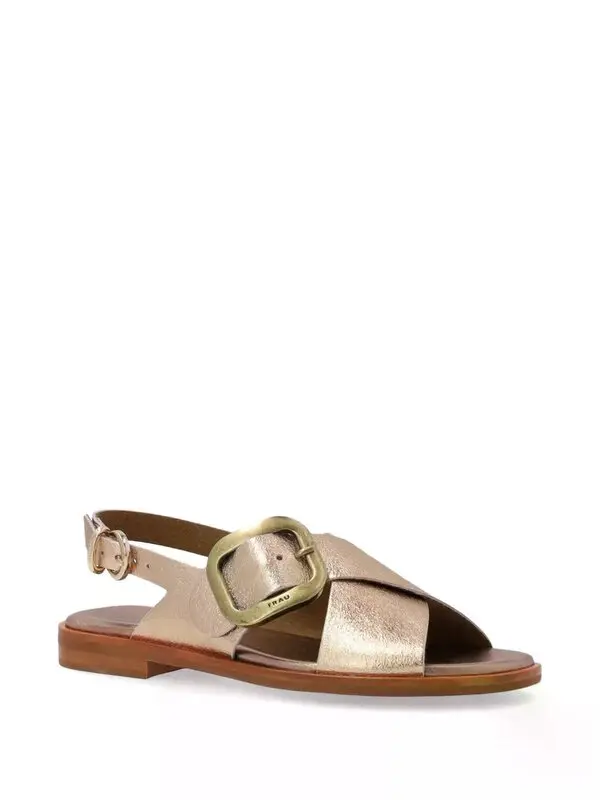 FRAU Buckled Laminated Finish Sandals - Neutrals