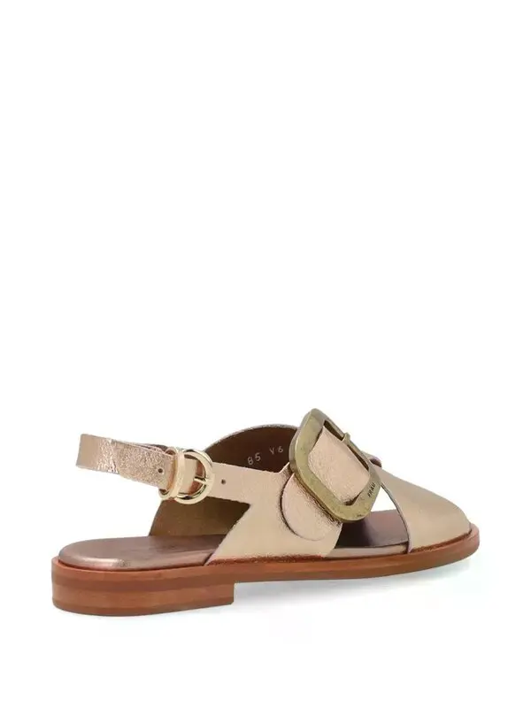 FRAU Buckled Laminated Finish Sandals - Neutrals