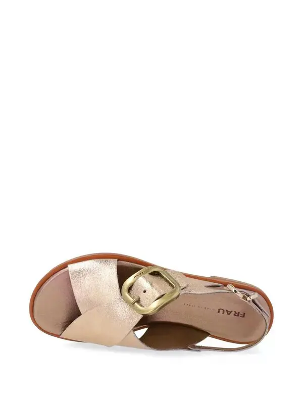 FRAU Buckled Laminated Finish Sandals - Neutrals