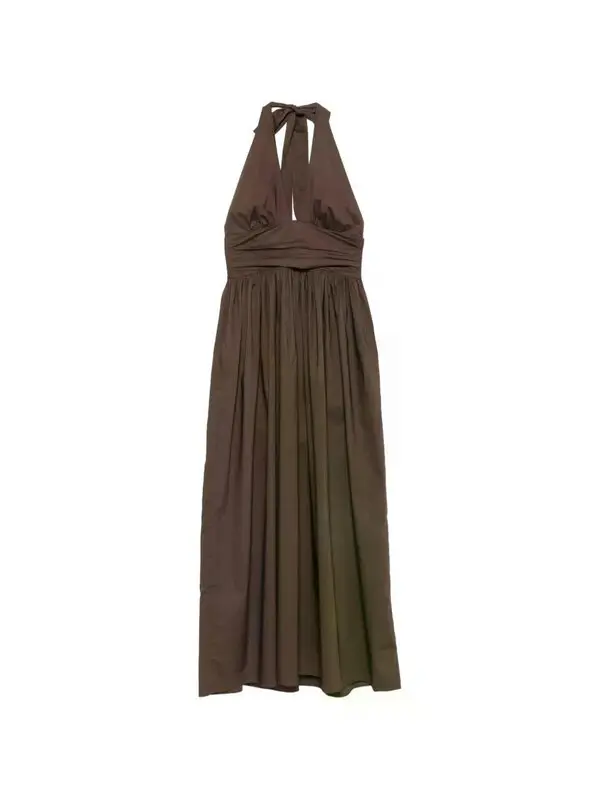 Matteau Halterneck Midi Dress - Brown