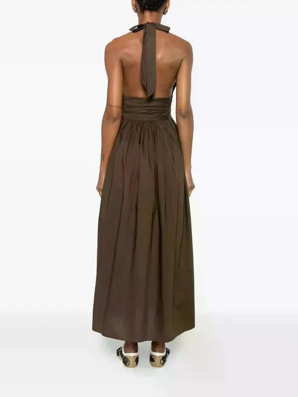 Matteau Halterneck Midi Dress - Brown