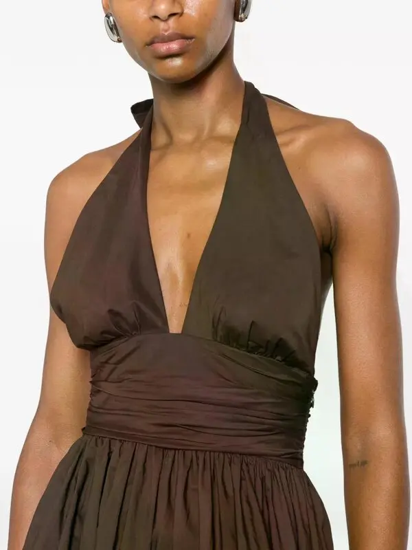 Matteau Halterneck Midi Dress - Brown