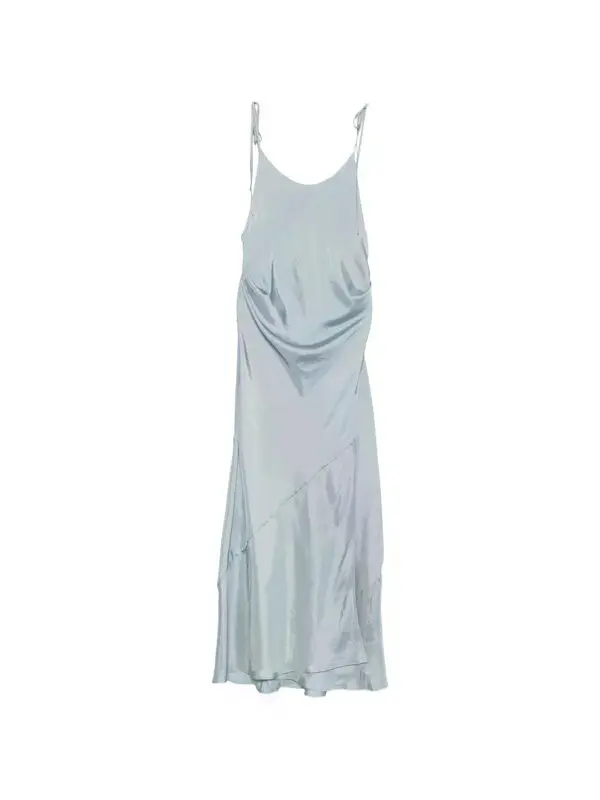 SYSTEM Maxi Dress With Tie-fastening Shoulders - Blue