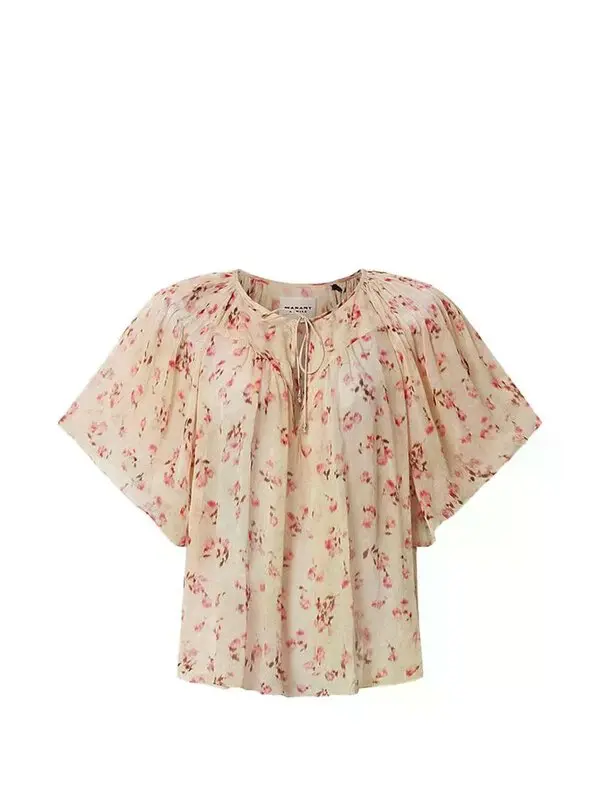 Isabel Marant Étoile Neslya Floral Print Ruffled Blouse