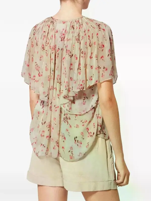 Isabel Marant Étoile Neslya Floral Print Ruffled Blouse