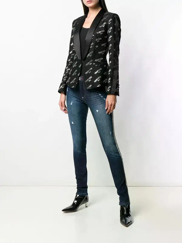 Philipp Plein Crystal Trim Skinny Jeans