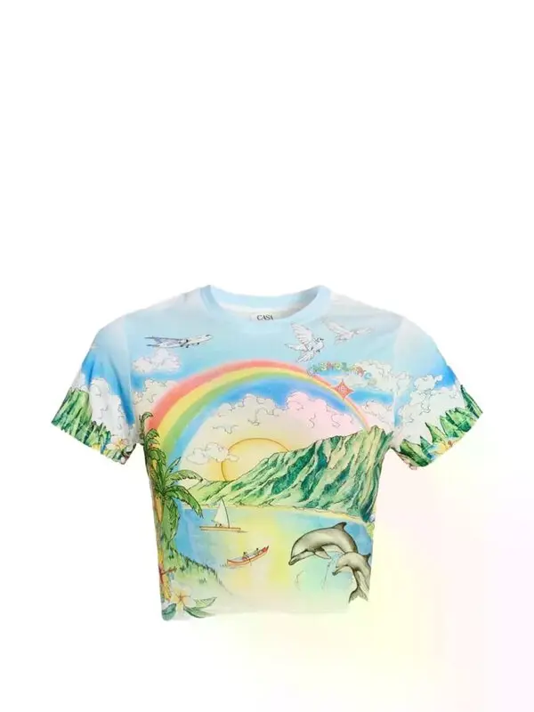 Casablanca Cropped T-shirt With Graphic Print