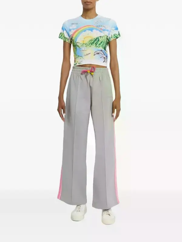 Casablanca Cropped T-shirt With Graphic Print