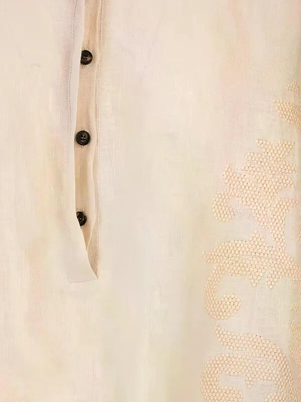 Kiton Embroidered Scalloped-hem Blouse
