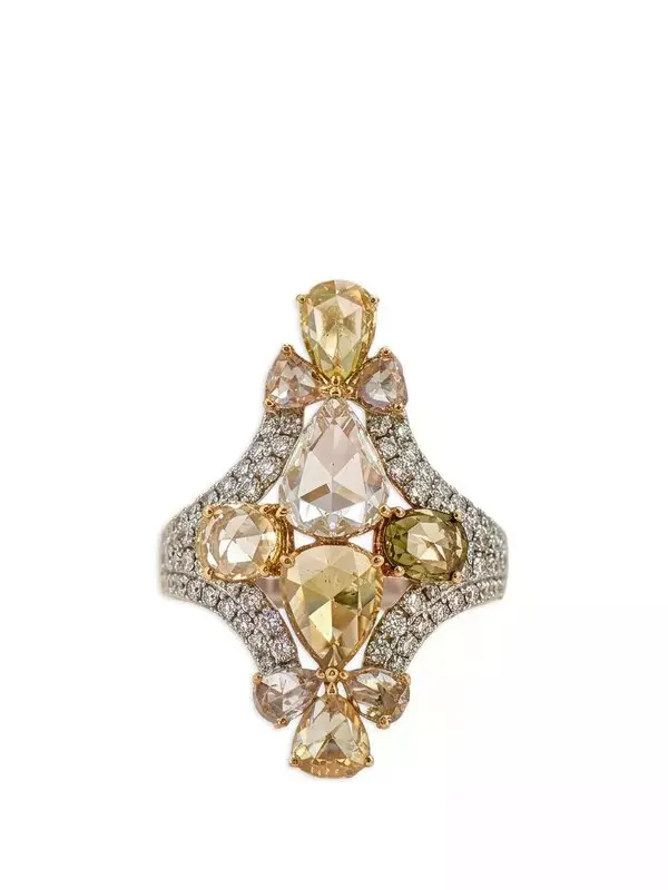 HYT JEWELRY Floral Diamond Ring - Silver