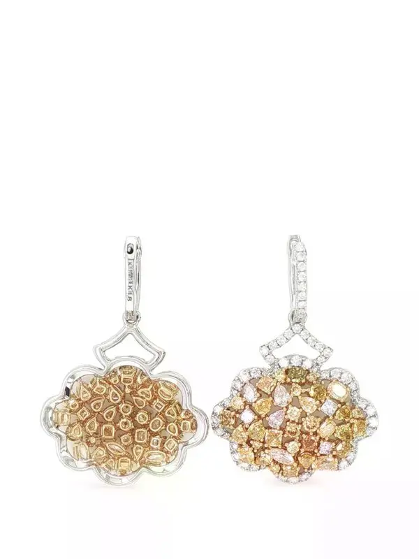 HYT JEWELRY 18k White Gold And Yellow Gold Pavé-set Diamond Drop Earrings