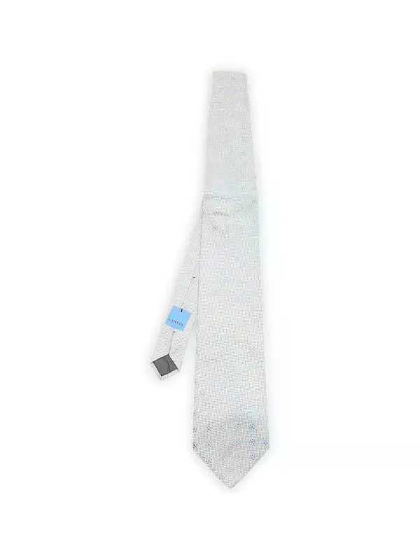 LANVIN Silk Floral Tie - Grey