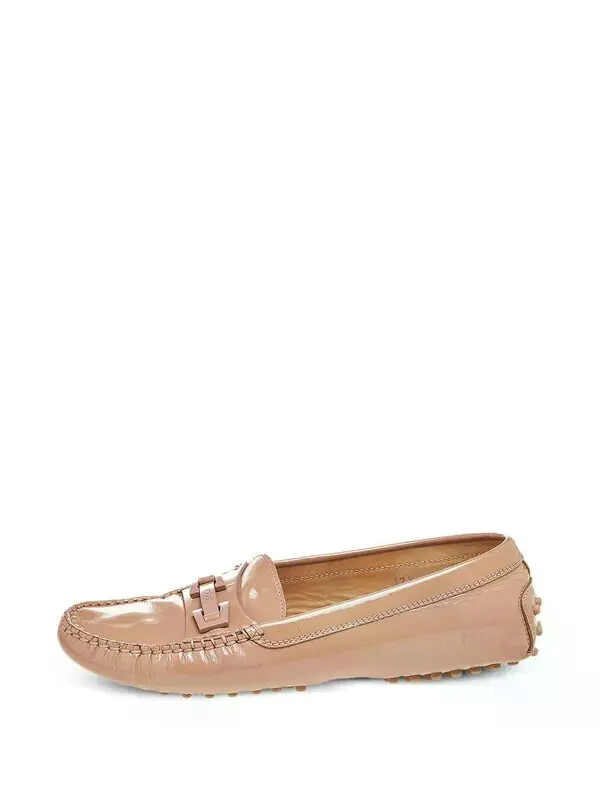 TOD'S Patent Leather Logo Bit Loafers