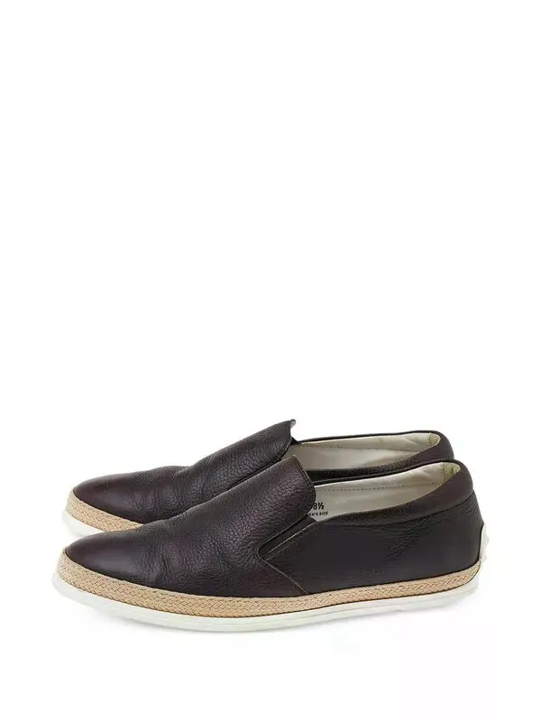 TOD'S Leather Slip-on Sneakers With Braided Midsole