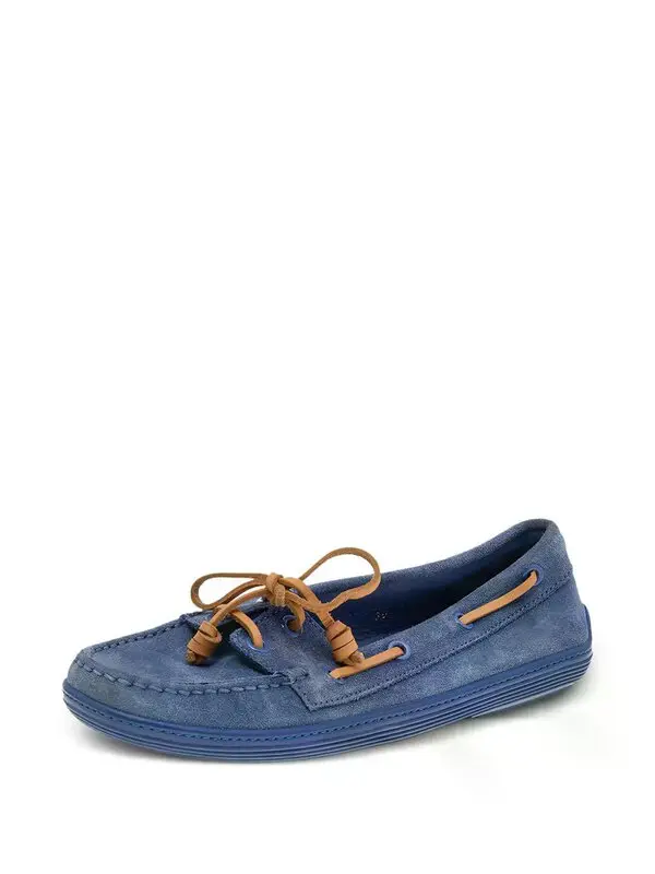 TOD'S Suede Lace-up Boat Loafers
