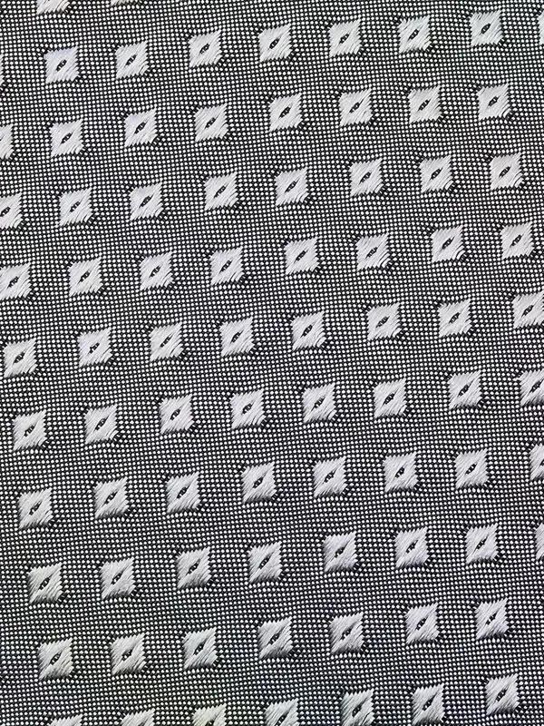BOSS Square Patterned Jacquard Tie - Grey