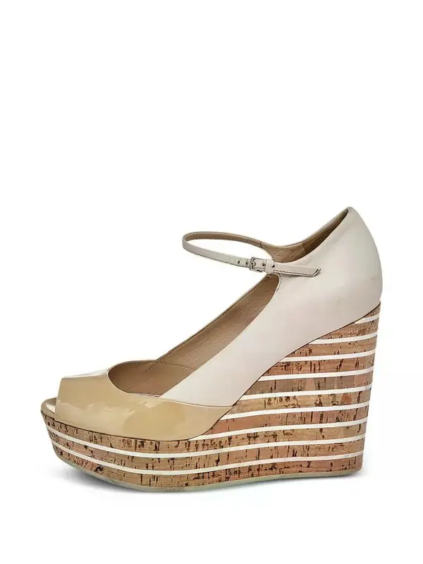 Gucci Patent Leather Wedge Sandals