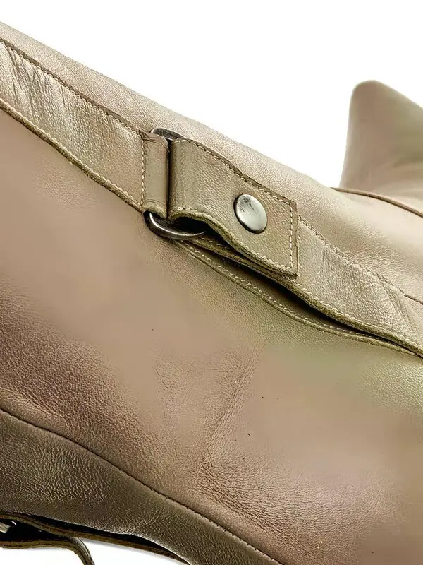 JIMMY CHOO Beige Leather Pointed Toe Boots