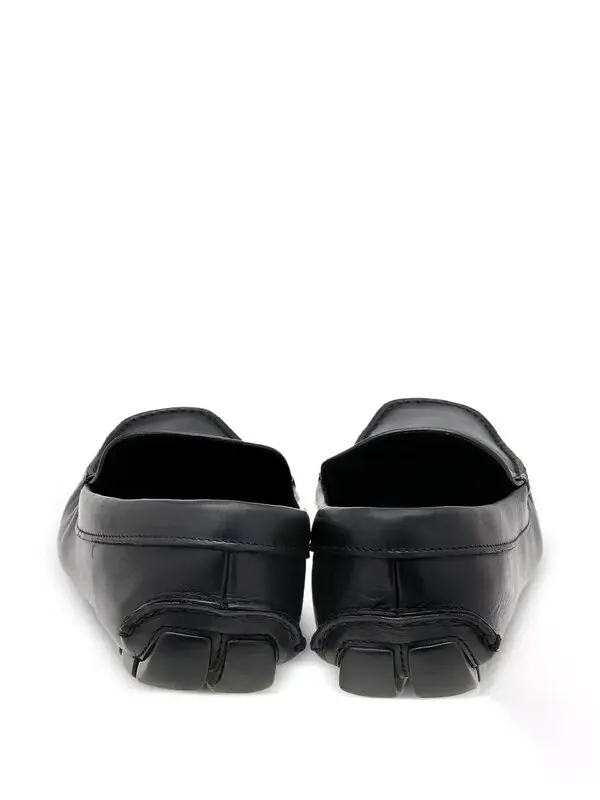 Prada Logo Plaque Leather Loafers