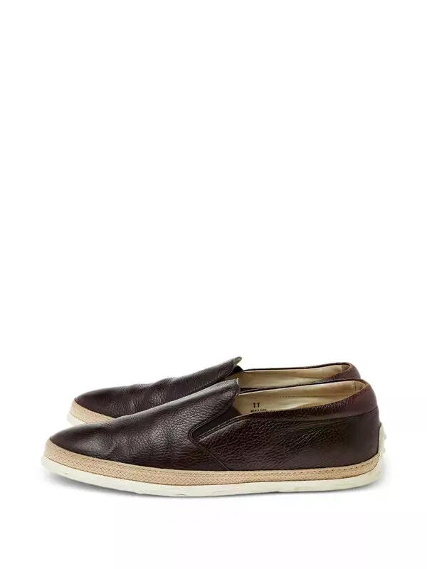 TOD'S Jute Trim Slip-on Sneakers - Brown