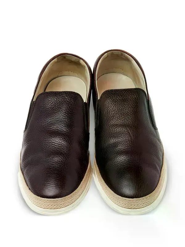 TOD'S Jute Trim Slip-on Sneakers - Brown