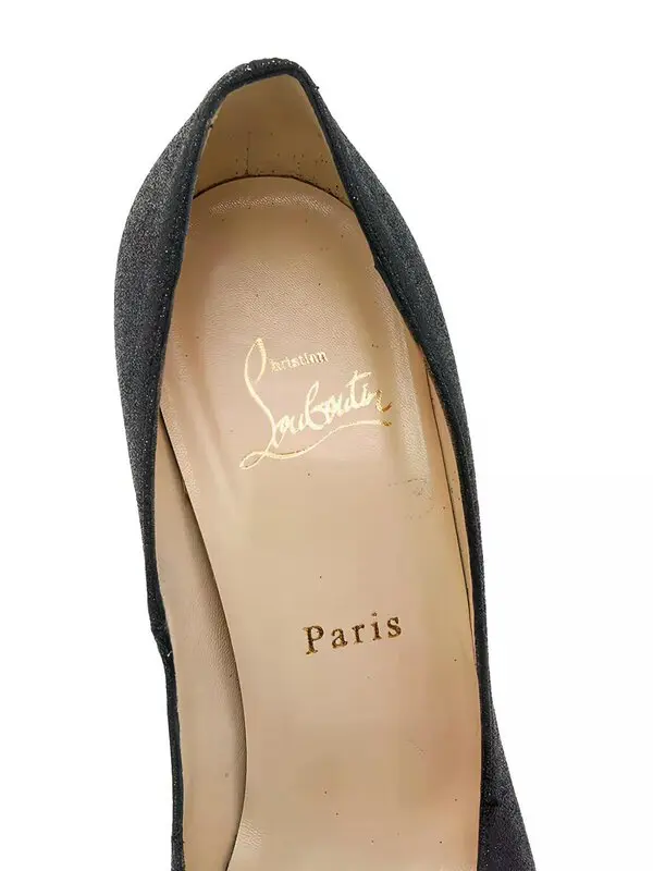 CHRISTIAN LOUBOUTIN Shimmer-fabric Peep Toe Platform Stiletto Heels