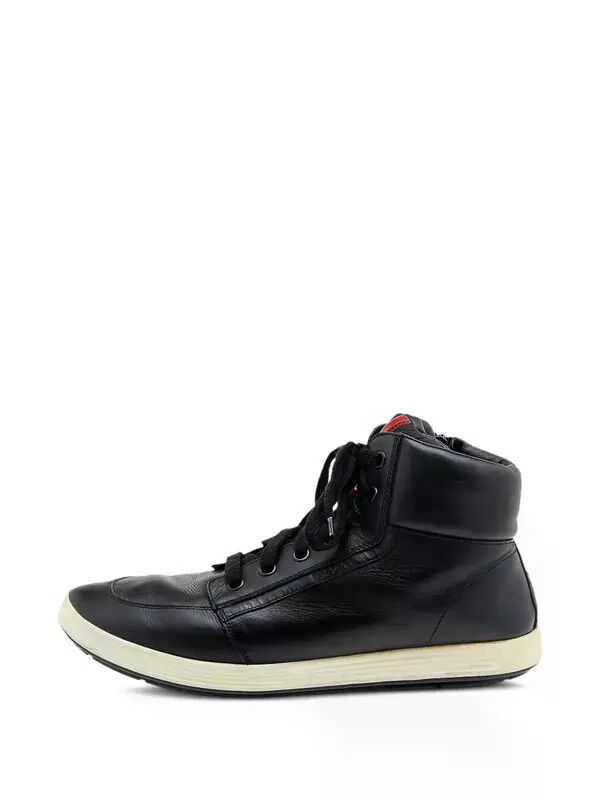 Prada High-top Leather Sneakers