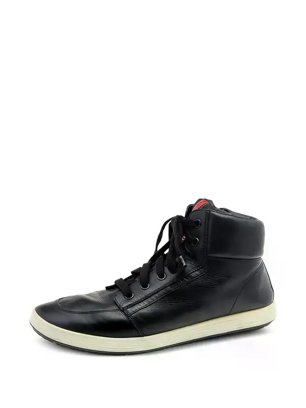 Prada High-top Leather Sneakers