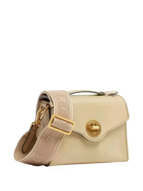 THE BRIDGE Leather Twist-lock Tote Bag - Neutrals