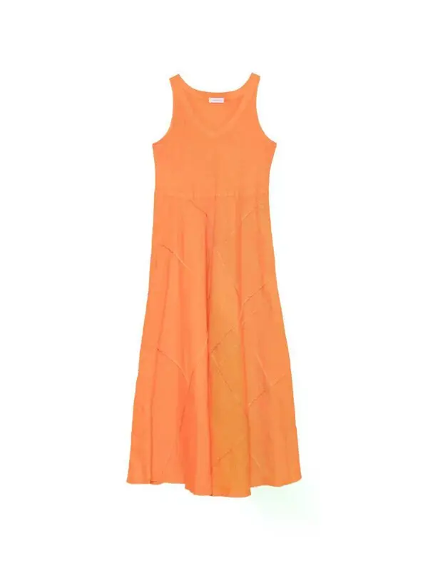 ROSSO 35 Panelled Linen Midi Dress