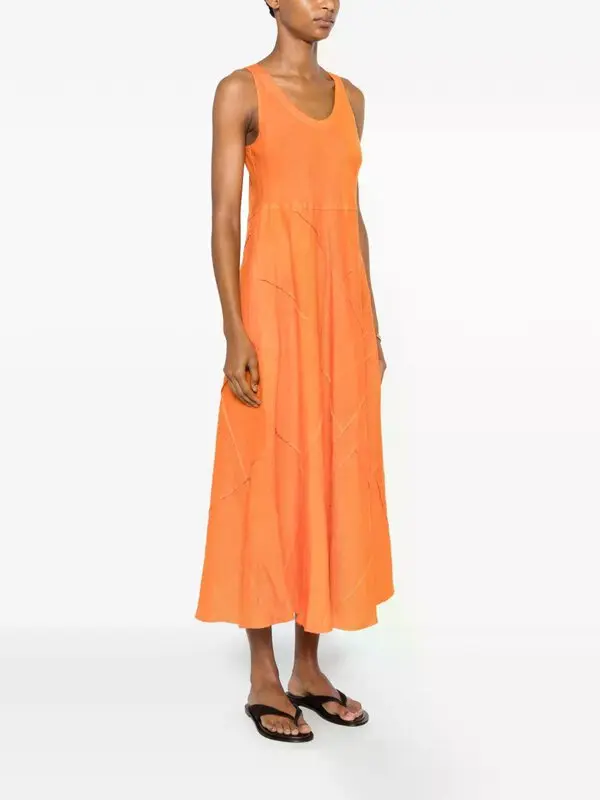 ROSSO 35 Panelled Linen Midi Dress