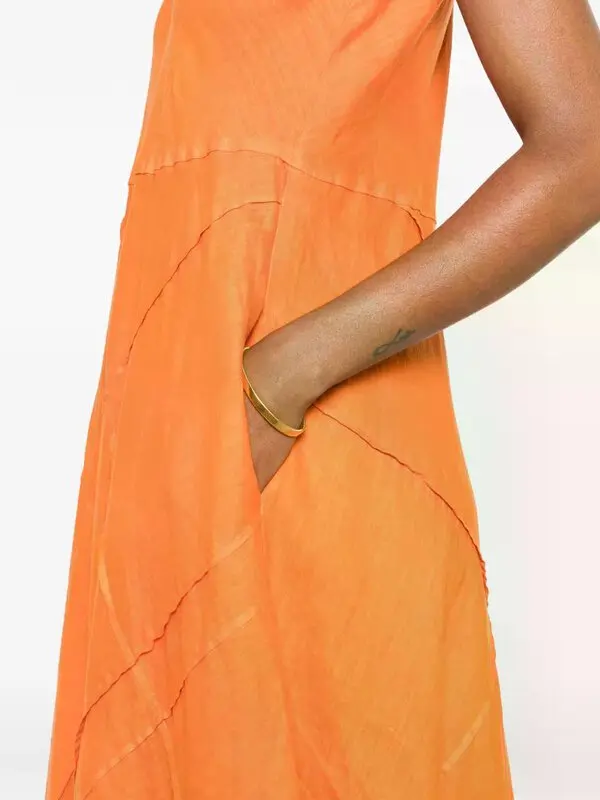 ROSSO 35 Panelled Linen Midi Dress