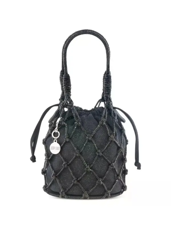 Judith Leiber Crystal Embellished Netted Bucket Bag